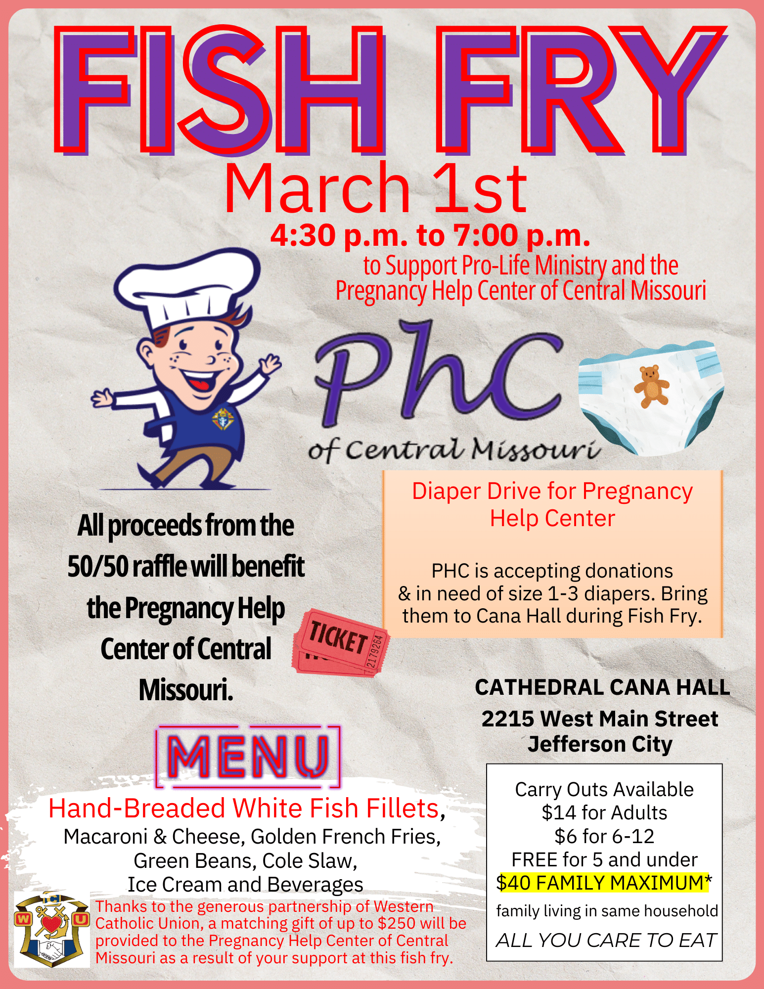 Its A Fish Fry Friday To Help Support Pro Life Ministry And The Pregnancy Help Center 1 ...